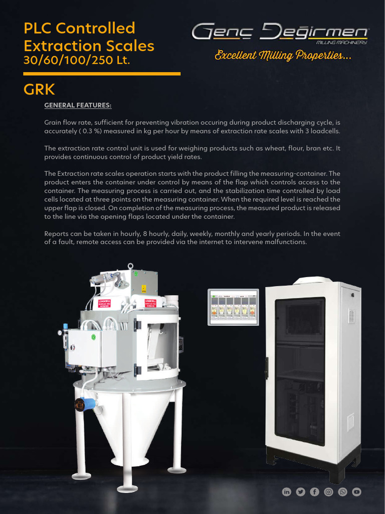 PLC Controlled Extraction Scales 30-60-100 250 Genc | PDF | Flour | Cereals