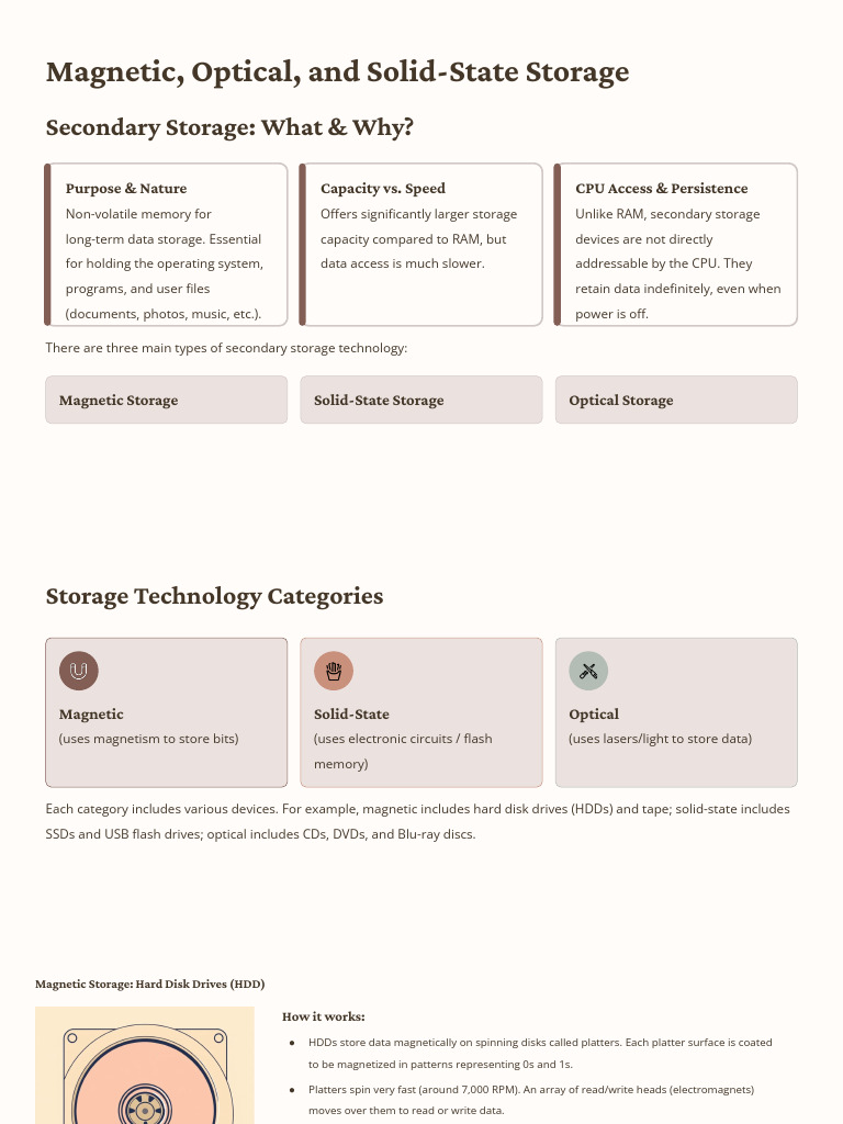 Types of Data Storage Technologies | PDF | Computer Data Storage | Hard ...