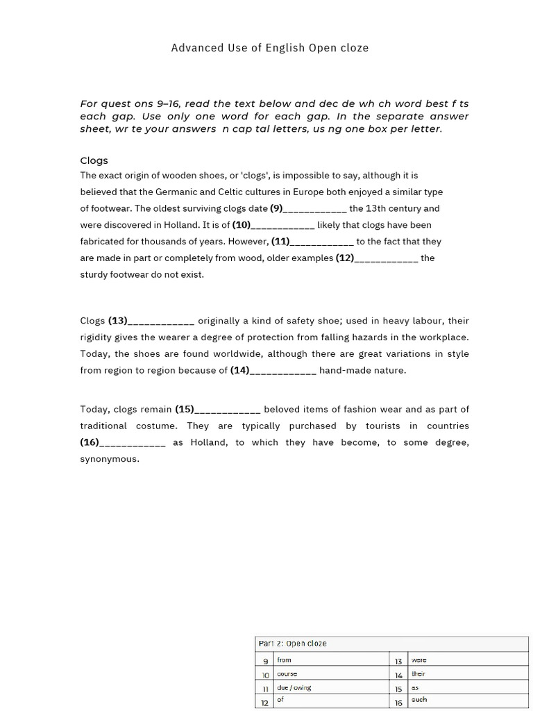 Day 2 - Open Cloze | PDF