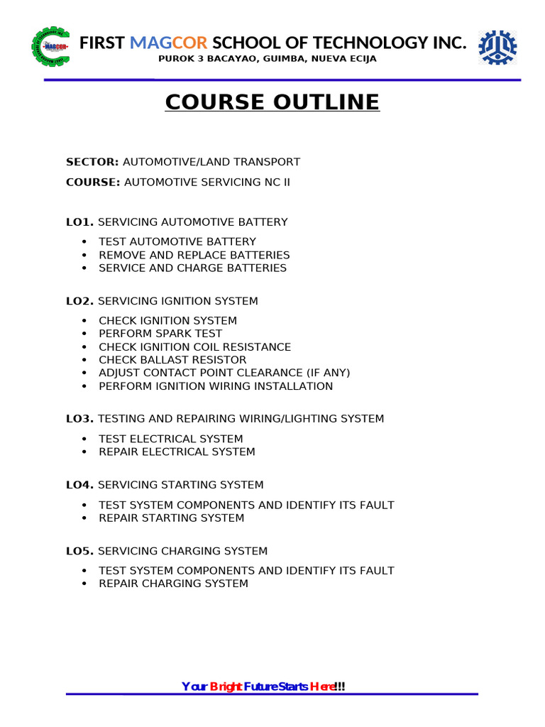Course Outline Nc2 Are Man | PDF