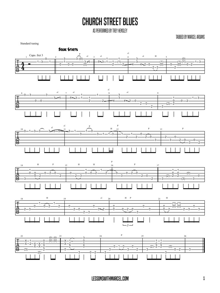 Church Street Blues Tab Guide | PDF | Celtic Musical Instruments ...