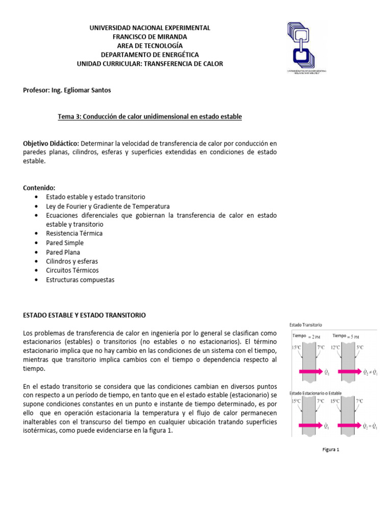 Tema 3 - Conducción Estado Estable | PDF | Conduccion termica | Transferencia de calor