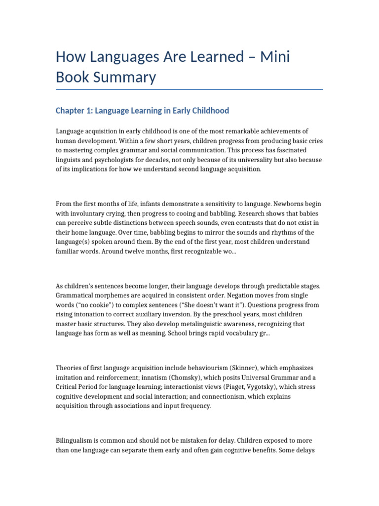 Language Learning Insights and Strategies | PDF | Second Language ...