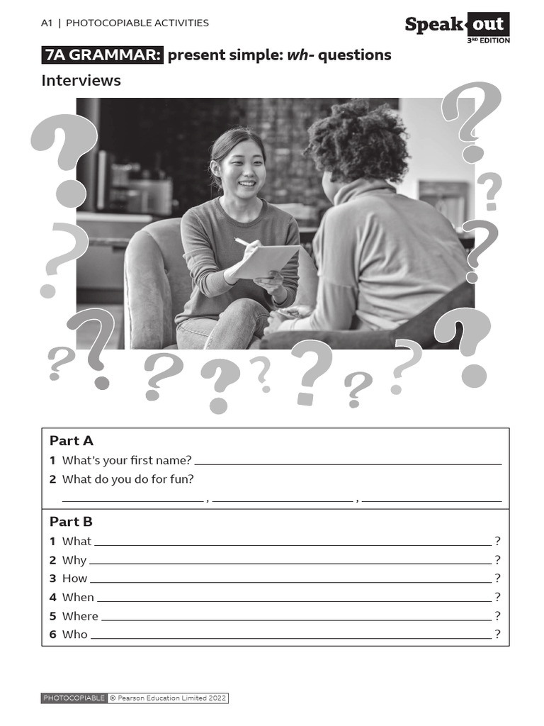 Present Simple WH- Questions Guide | PDF