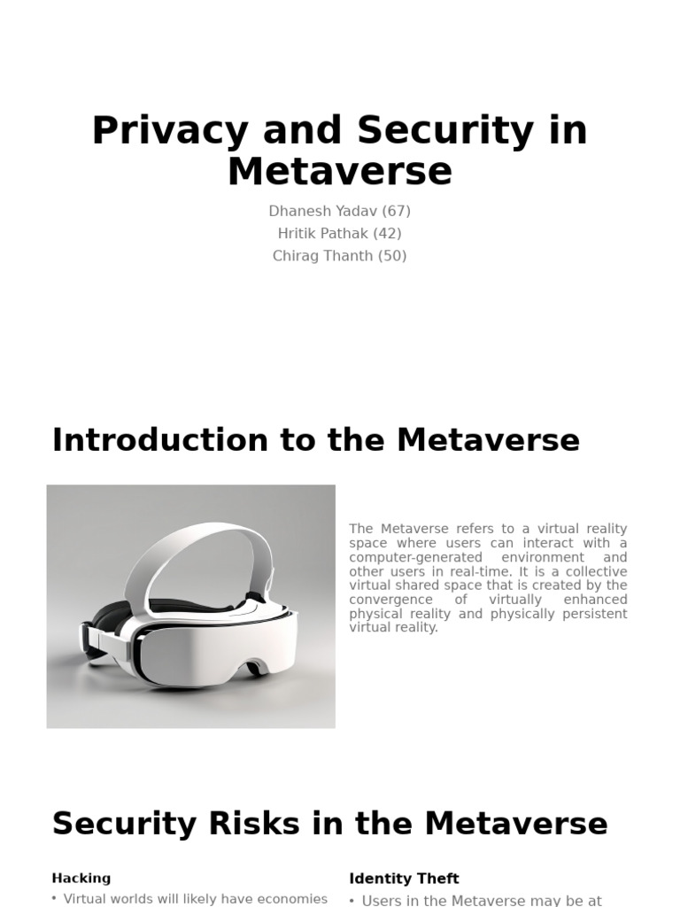 Privacy and Security in Metaverse | PDF | Security | Computer Security