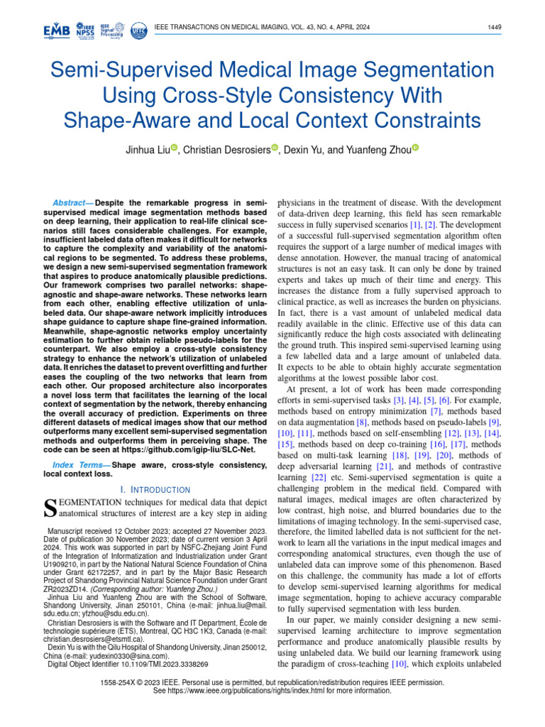 Semi-Supervised Medical Image Segmentation | PDF | Image Segmentation ...