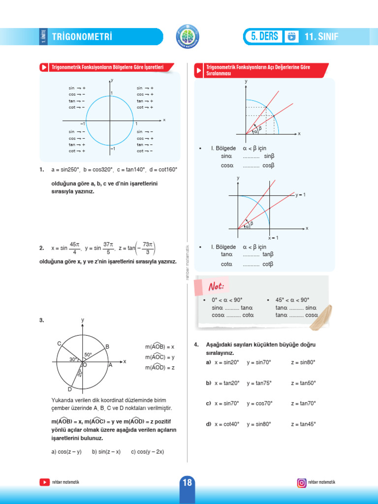 11.SINIF MATBOOK - 1. Ünite - 5. Ders - Rehber Matematik | PDF