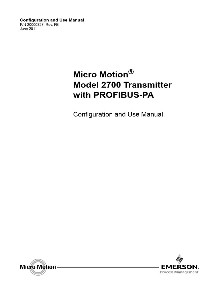 Emerson MicroMotion 2700 Curioles Profibus | PDF | Flow Measurement ...