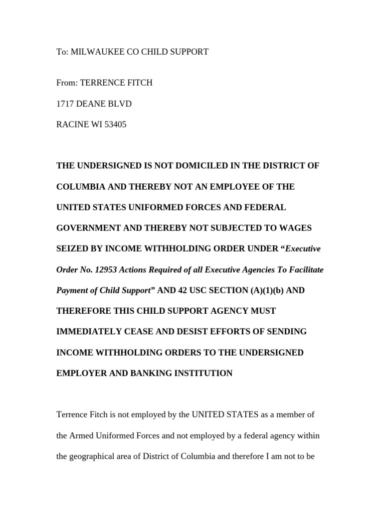 Notice Cease and Desist Violation Warning of Denial of Rights Under ...