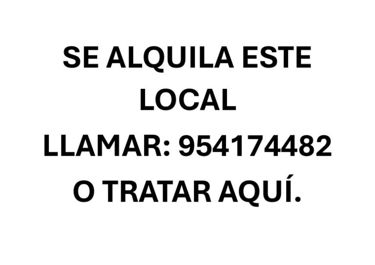 Se Alquila Este Local | PDF