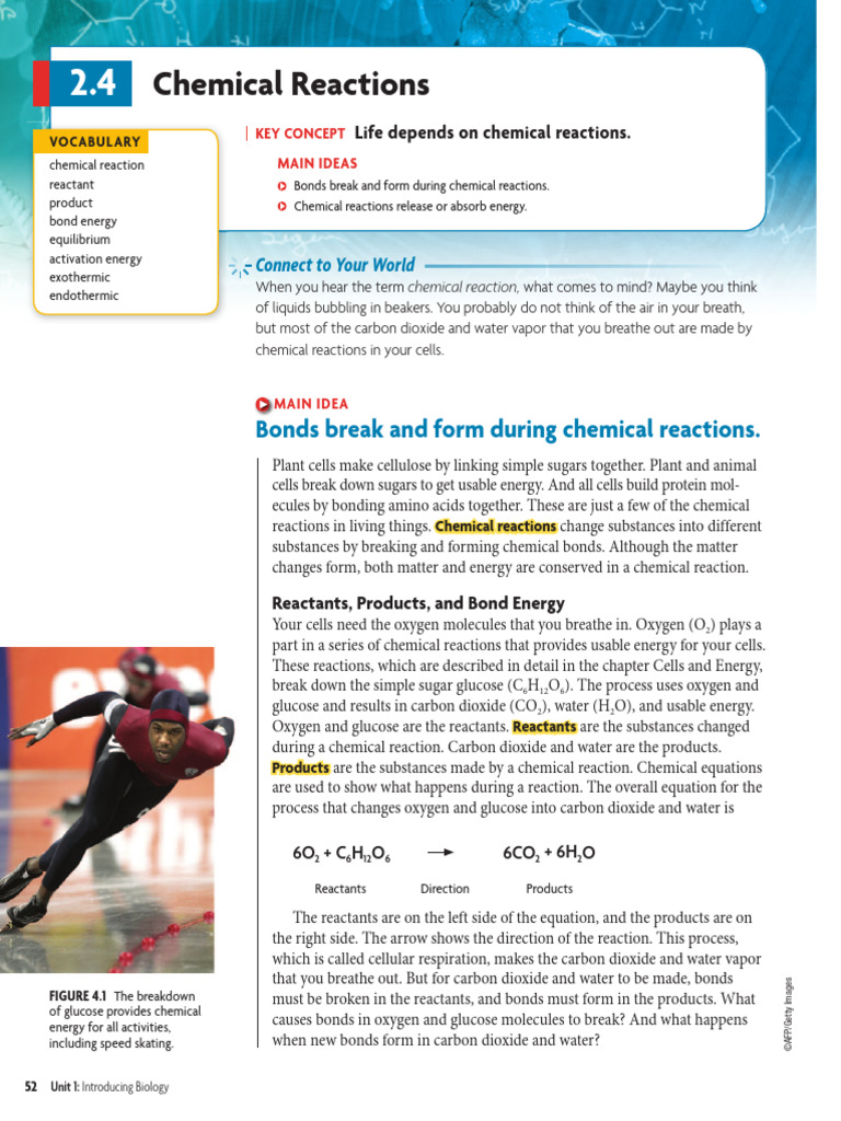 Unit 2 Chapter 2 Lesson 2.4 Chemical Reactions | PDF | Chemical Reactions | Oxide