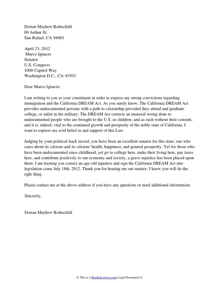 Letter To Government Official | PDF