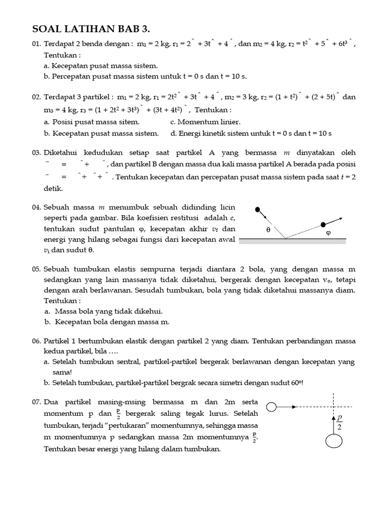 Soal Latihan Pusat Massa dan Tumbukan | PDF