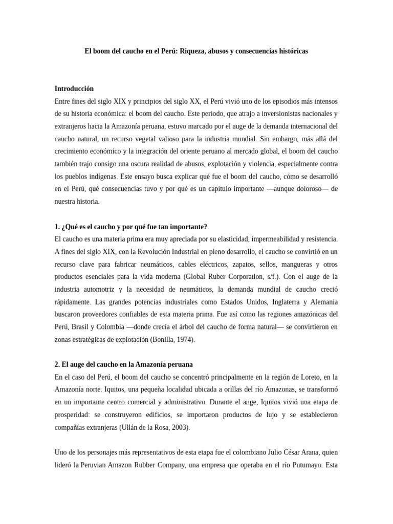 El Boom Del Caucho en El Perú | PDF | Caucho natural