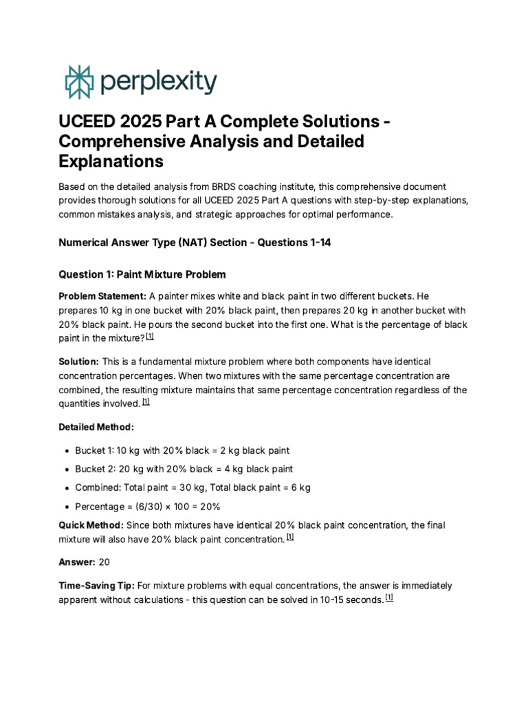 UCEED 2025 Part A Solutions Explained | PDF | Tetrahedron | Shape