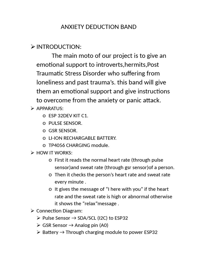 Anxiety Deduction Band | PDF | Analog To Digital Converter | Computer ...