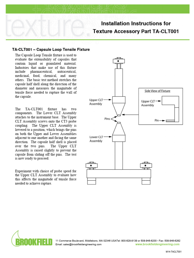 m14 Clt001 Capsule Loop Tensile Instructions | PDF