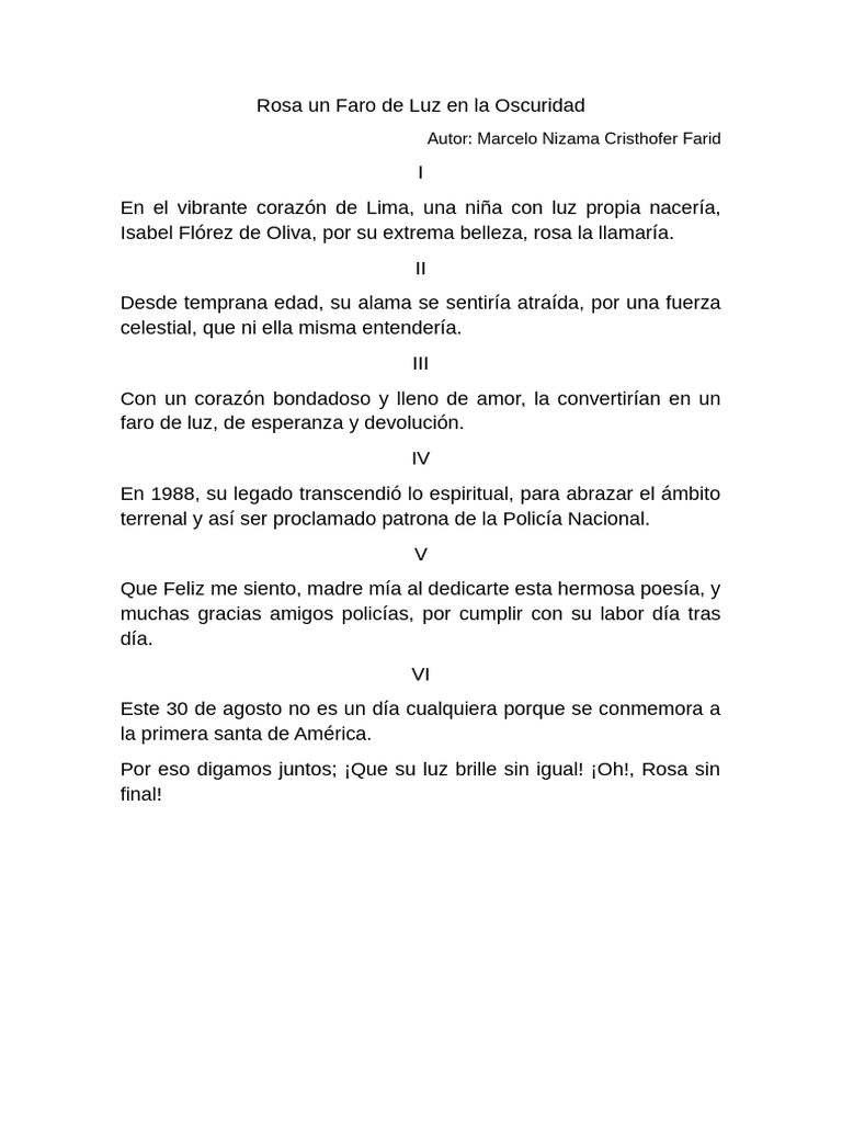 Rosa Un Faro de Luz en La Oscuridad | PDF