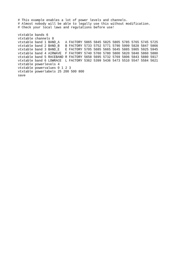 VTX Table - Rush - Tank Ultimate Mini (Sa 2.0) | PDF