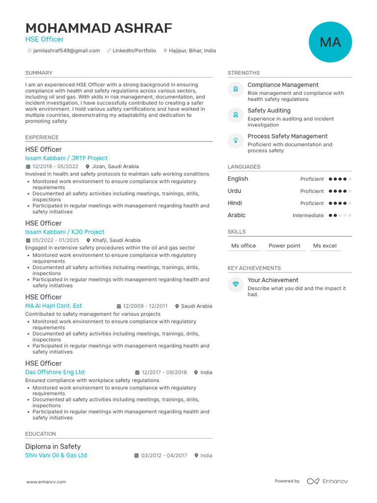 Mohammad Ashraf Resume | PDF | Regulatory Compliance | Safety