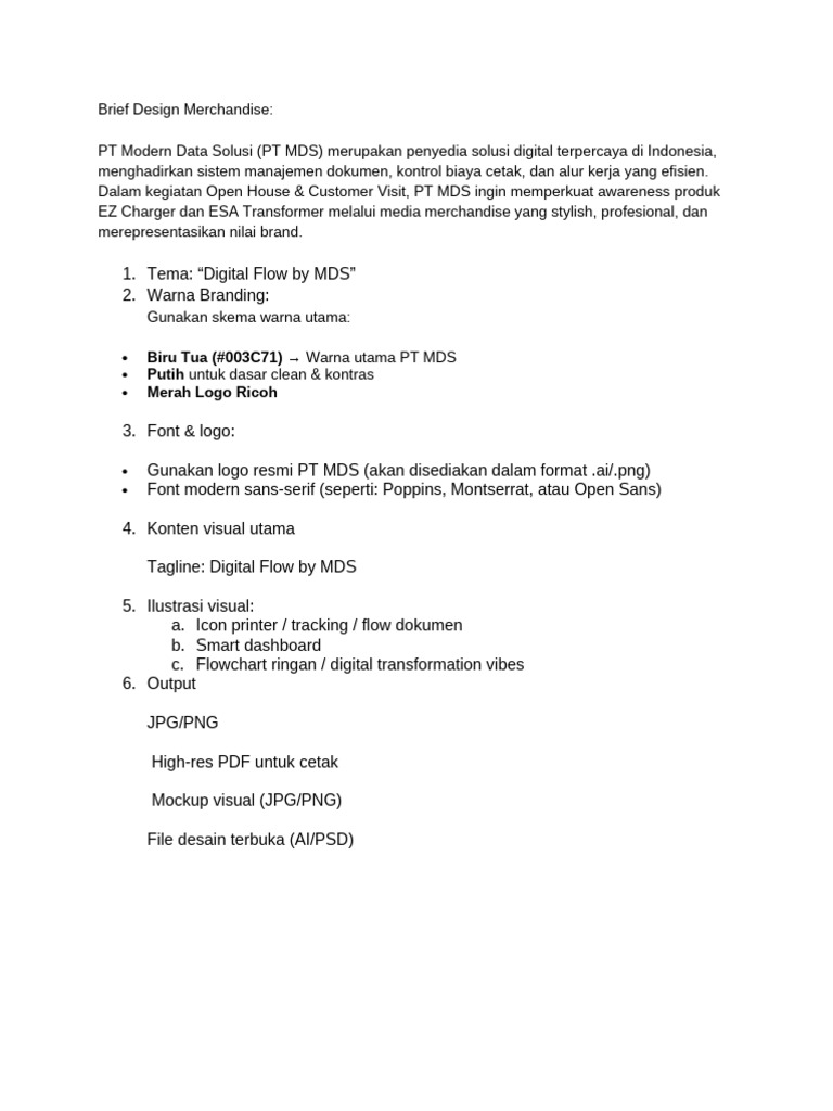 Brief Design Merchandise MDS | PDF