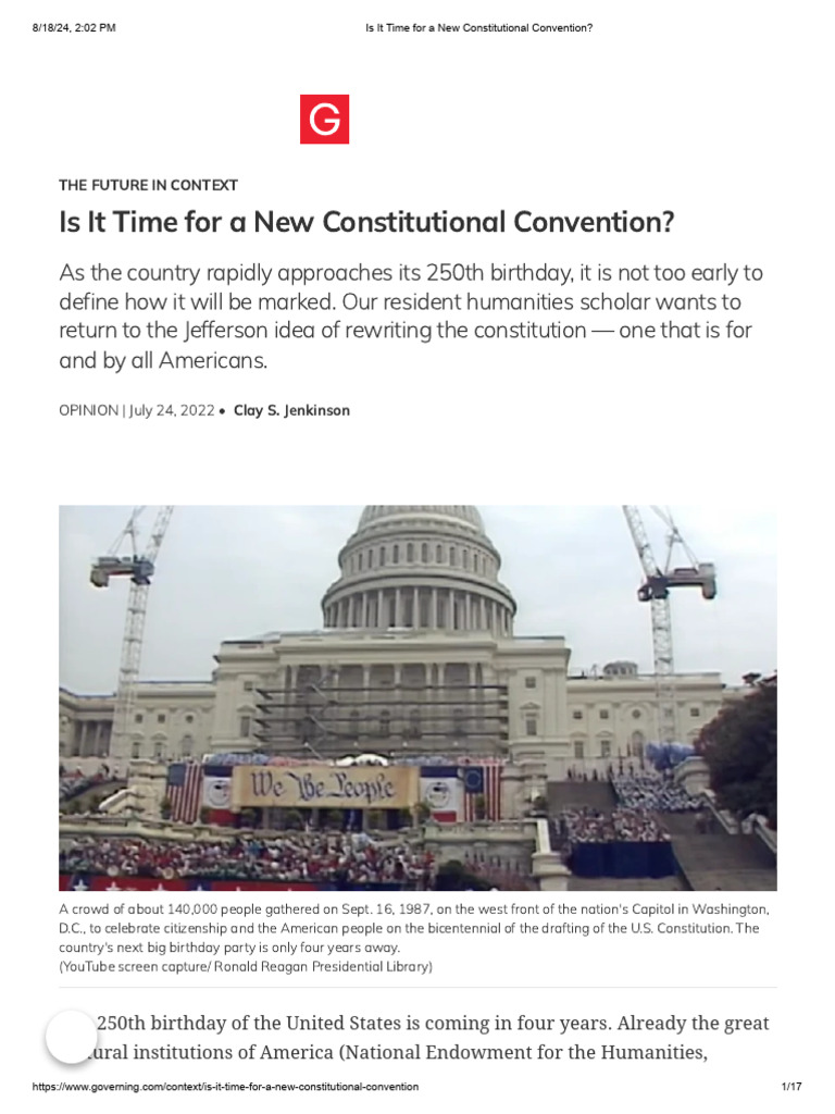 Revisiting the Constitutional Convention | PDF | United States Senate ...