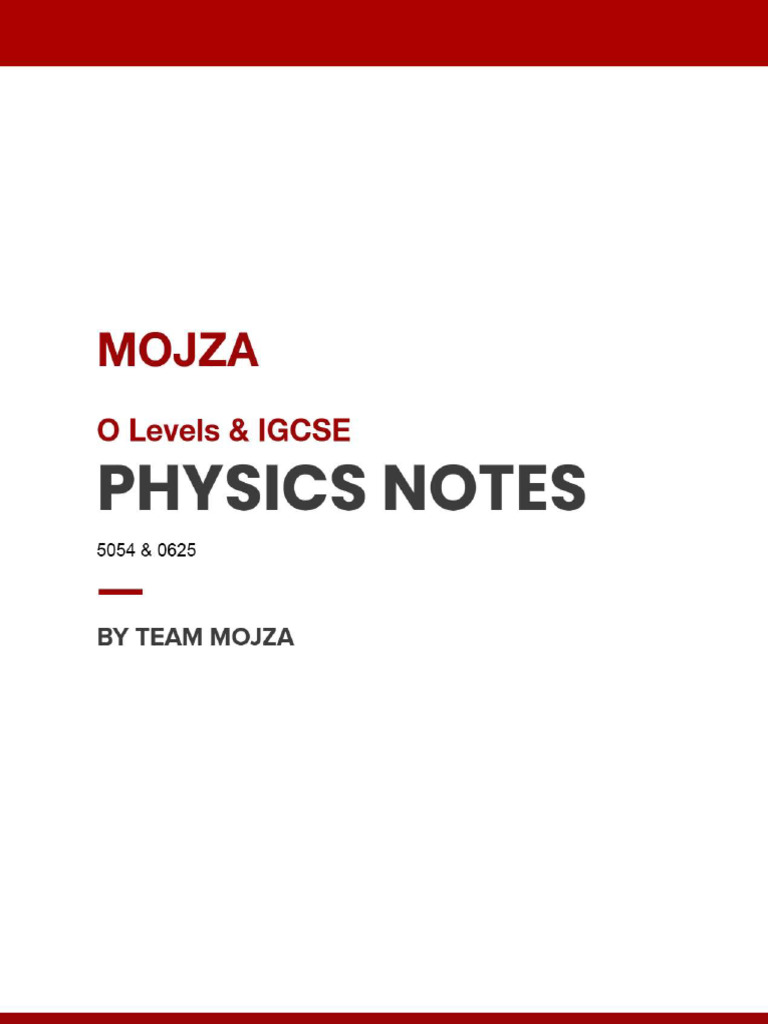 Physics Notes p1 o Level | PDF