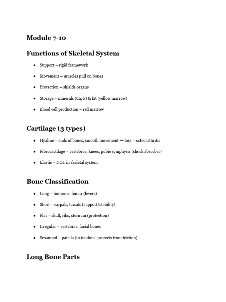 Anaphy Summary Topics RLE 7 10 | PDF | Anatomical Terms Of Motion | Bone