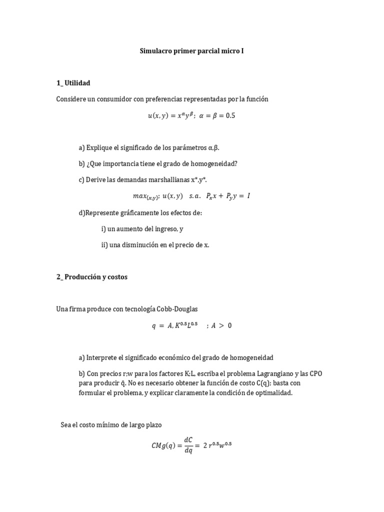 SIMULACRO Practica Parcial Micro 1 | PDF