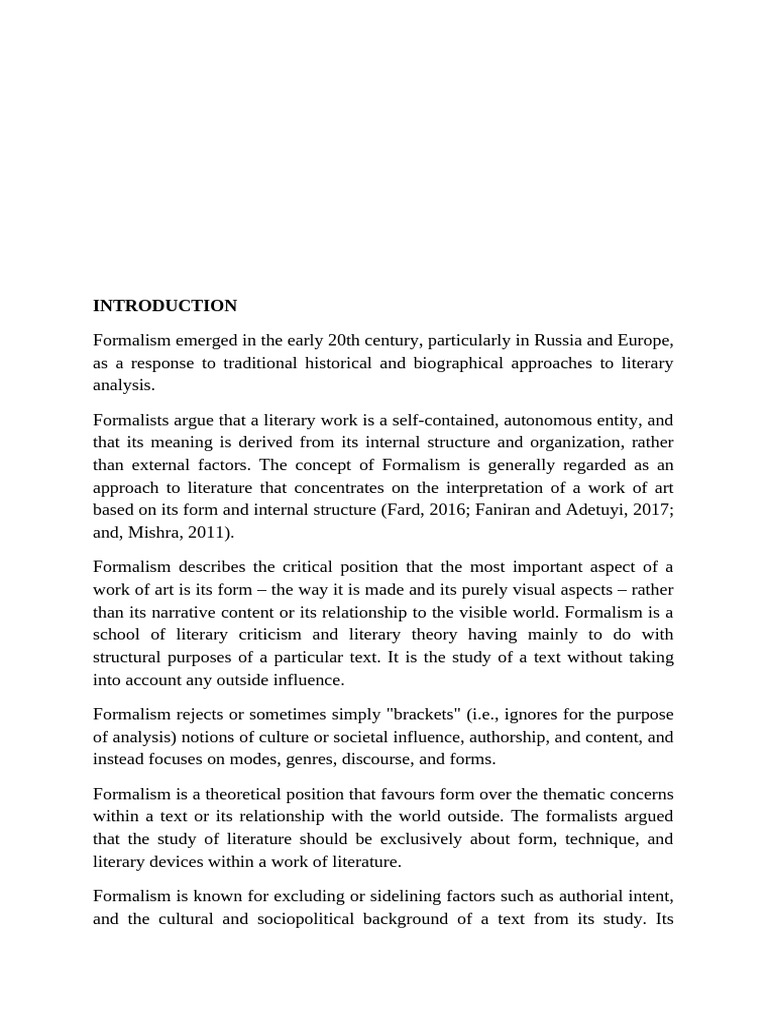Understanding Formalism in Literature | PDF | Literary Theory