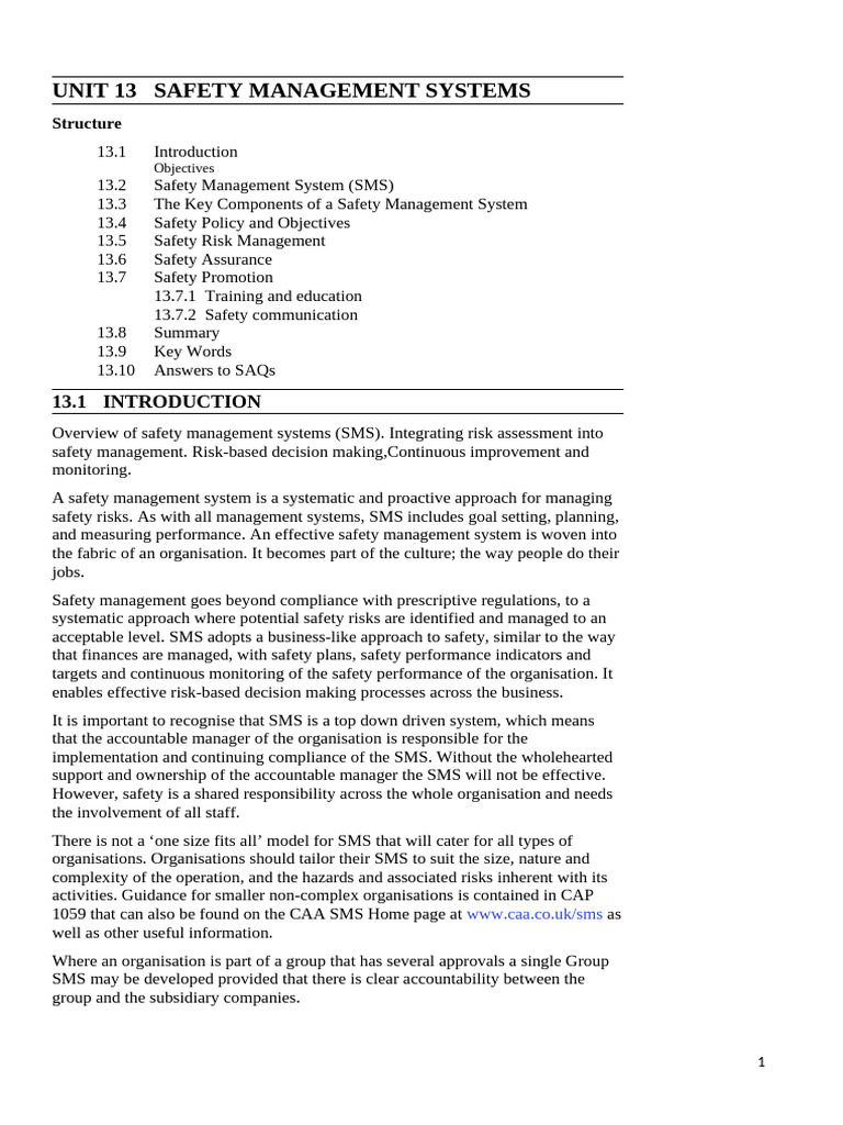 Safety Management Systems Overview | PDF | Risk | Safety
