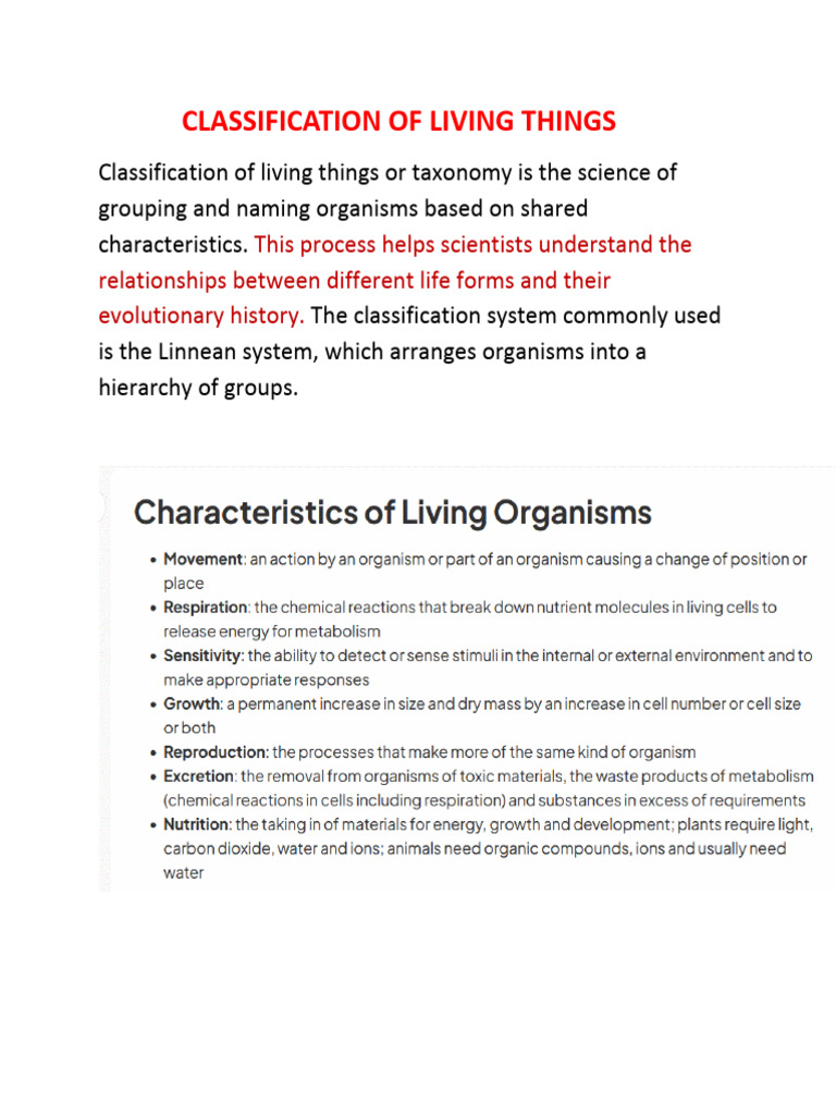 Classification of Living Things | PDF