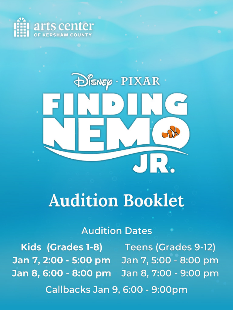 Finding Nemo Audition Booklet | PDF | Audition