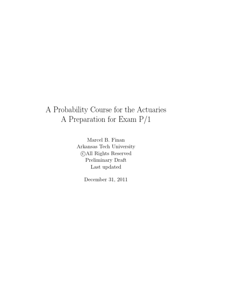 Exam P | PDF | Probability Distribution | Expected Value