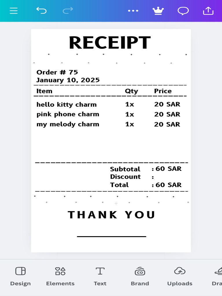RECEIPT - Your Story - Canva | PDF