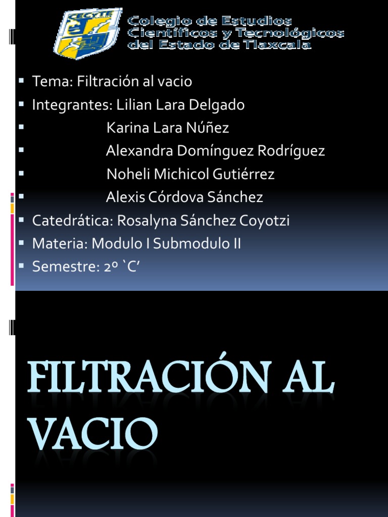 Procedimiento de Filtración al Vacío | PDF | Filtración | Química