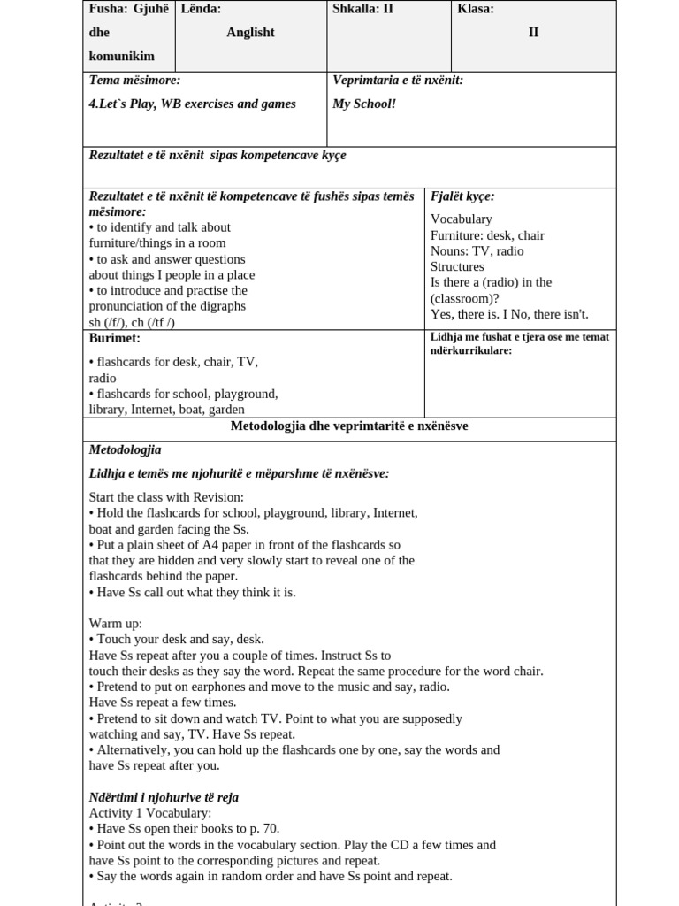 English Vocabulary for Classroom Objects | PDF | Learning | Linguistics