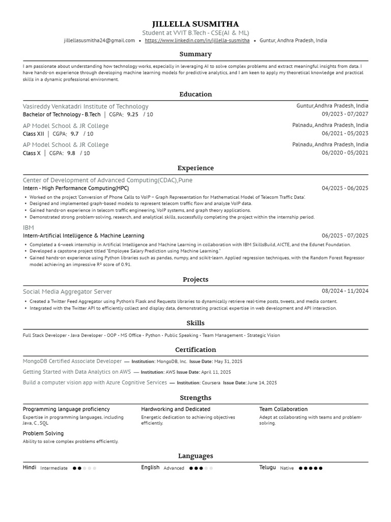 Jill Ella Su Smith A Resume | PDF | Machine Learning | Artificial ...