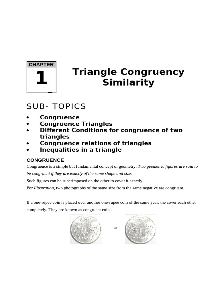 Triangle Congruency and Similarity Concepts | PDF | Triangle | Shape