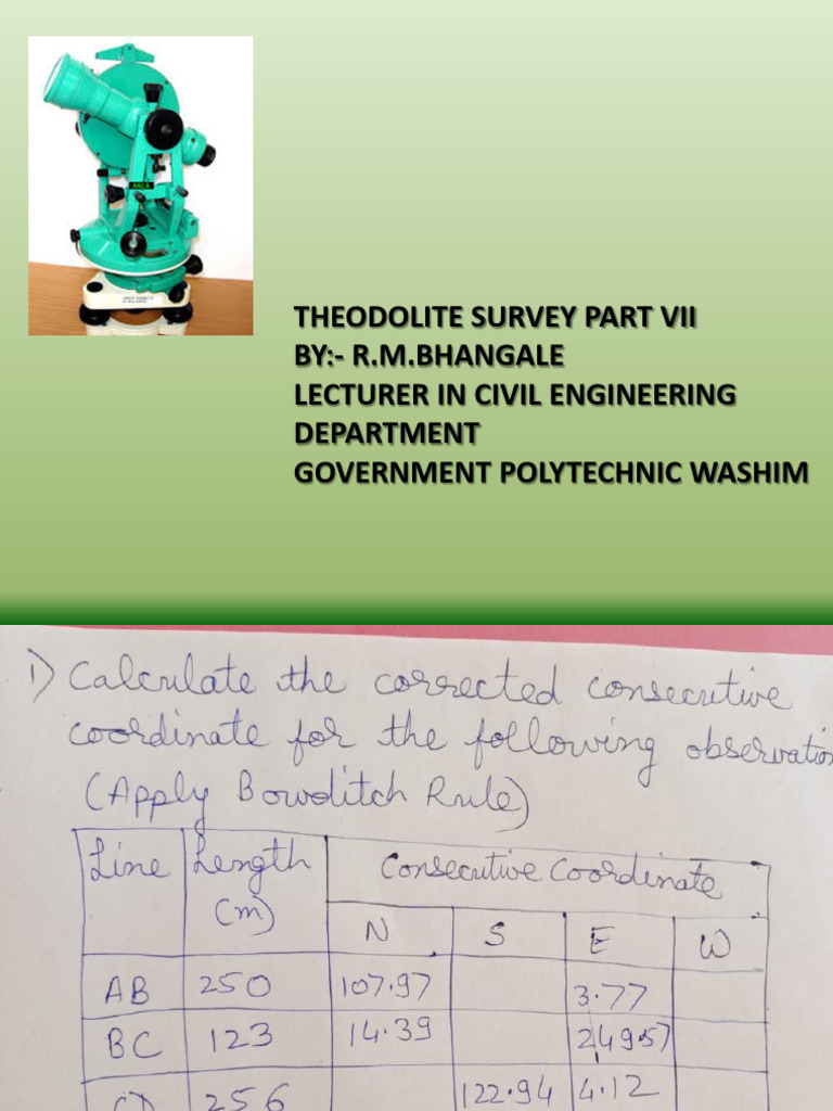 Theodolite Survey Vii | PDF