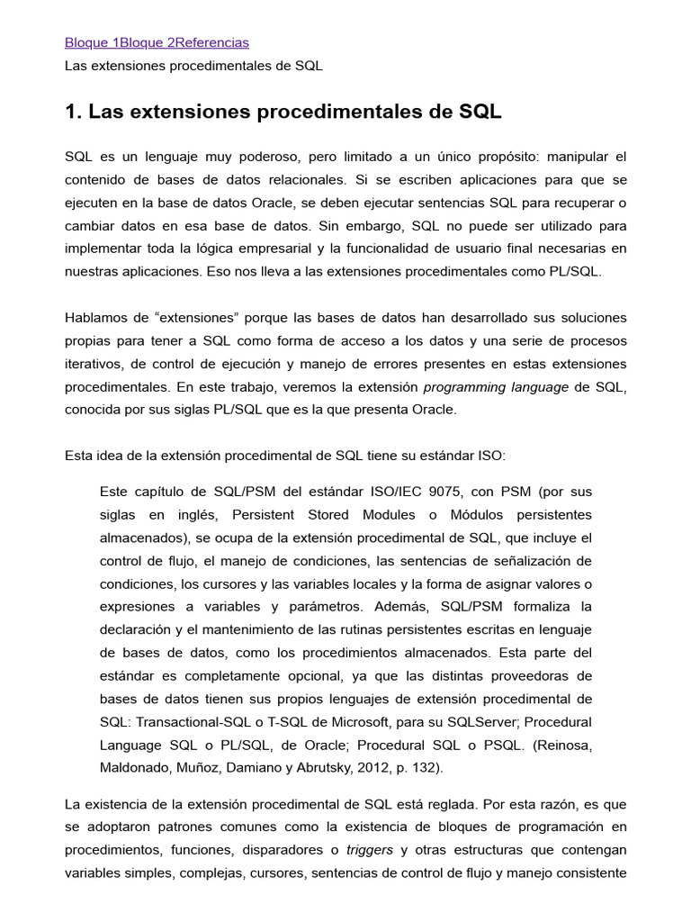 Módulo 4 - Lectura 1 | PDF | Pl / Sql | SQL