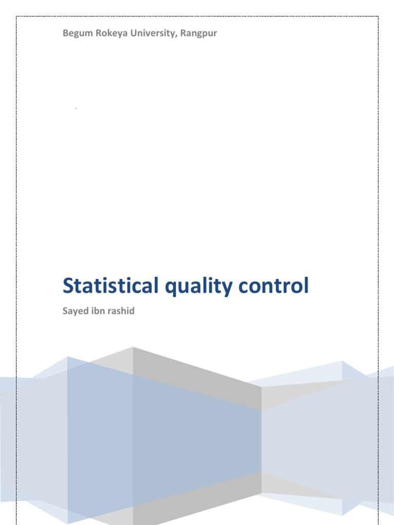 Statistical Quality Control | PDF | Quality (Business) | Statistics