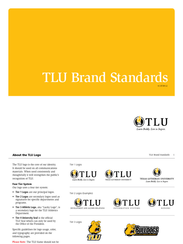 TLU Logo and Color Usage Guidelines | PDF | Typefaces | Logos