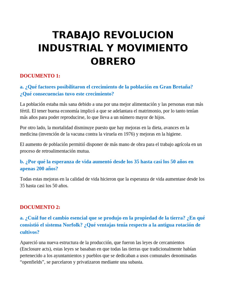 Revolucion Industrial y Movimiento Obrero | PDF | Locomotoras | Telegrafía