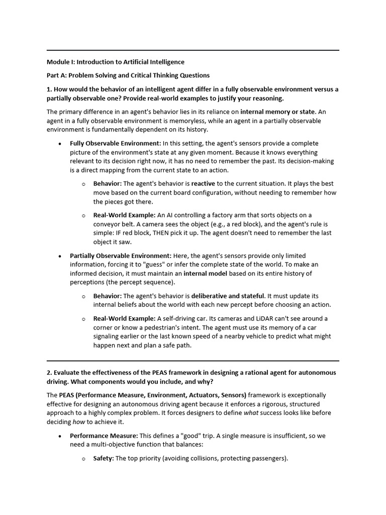 Module 1 Question Bank Solutions Version 2 | PDF | Artificial ...