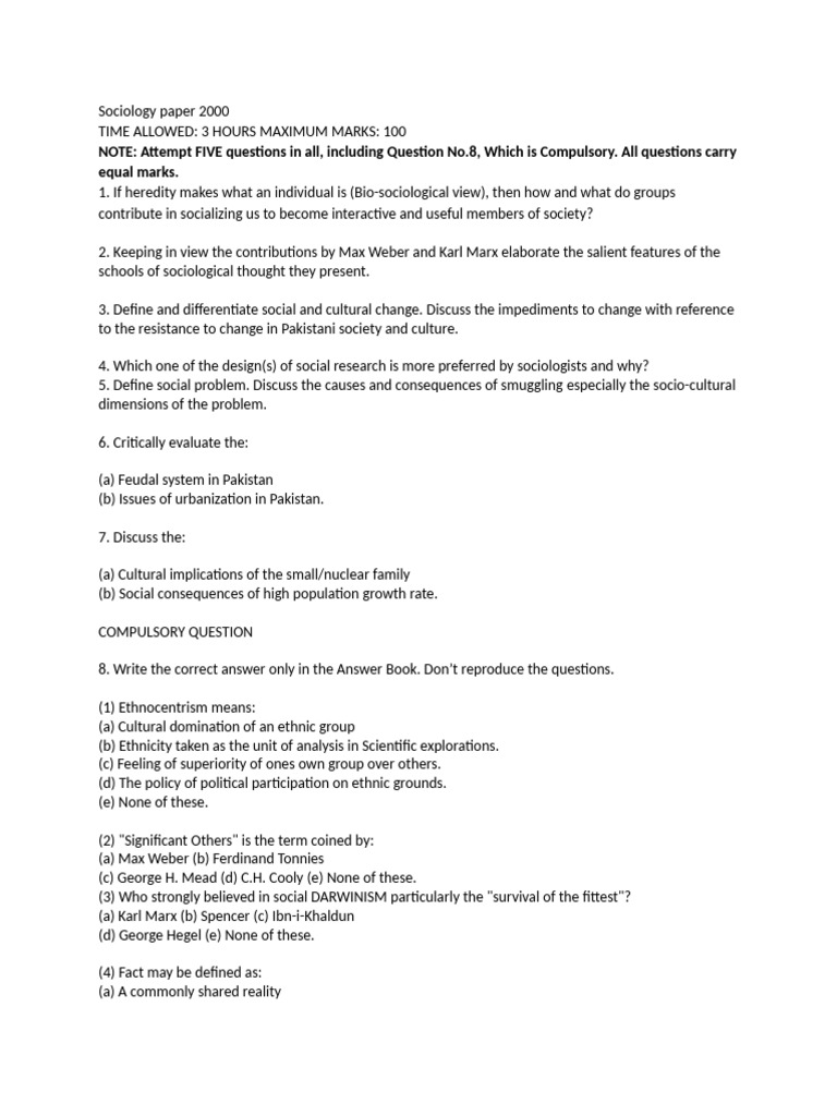 Sociology Papers 2000-2012 | PDF | Sociology | Max Weber