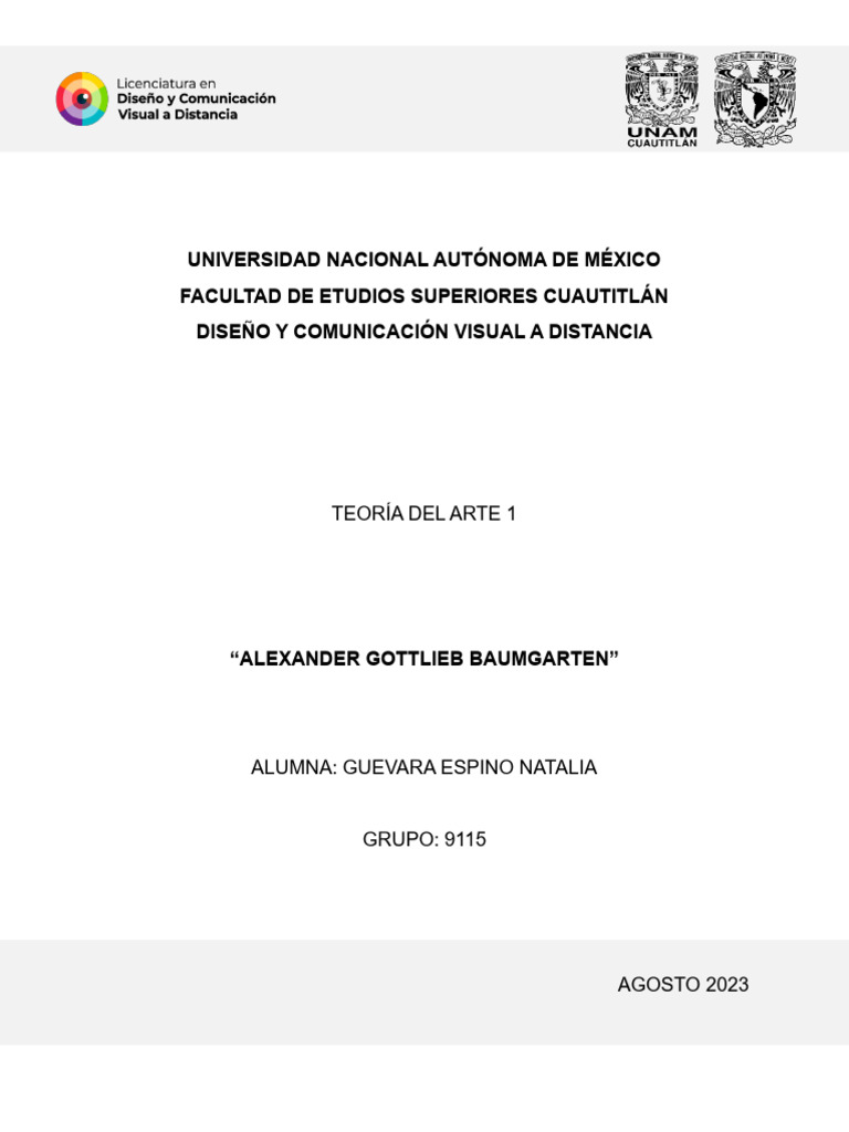 Alexander Gottlieb Baumgarten | PDF | Educación en artes liberales