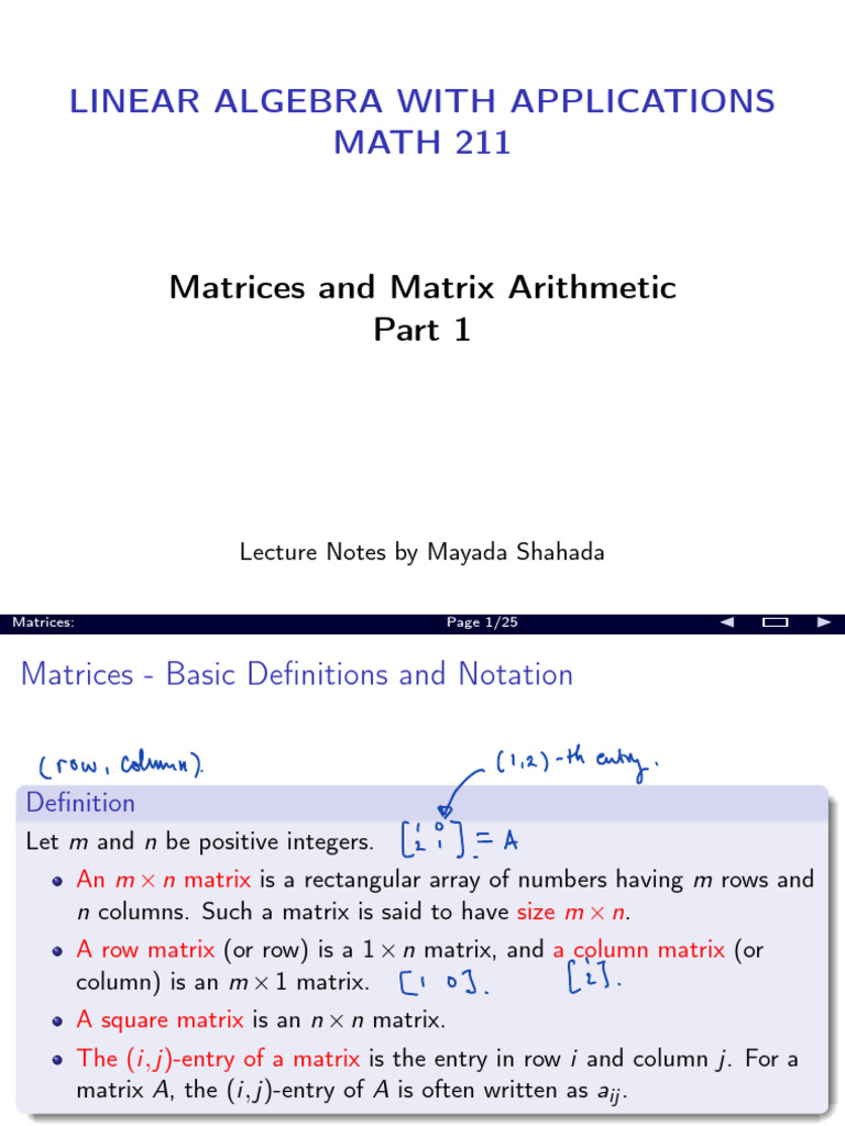 Matrices P1 | PDF | Matrix (Mathematics) | Mathematical Physics