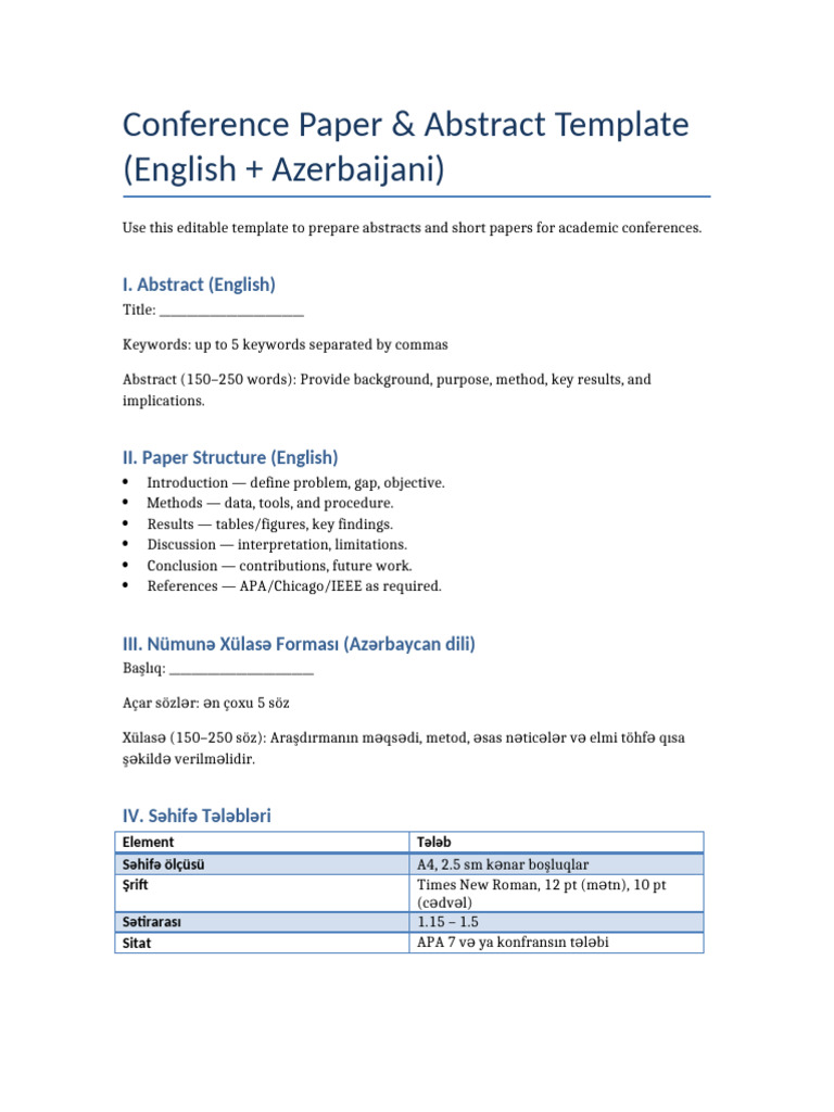 Conference Paper and Abstract Template en AZ | PDF