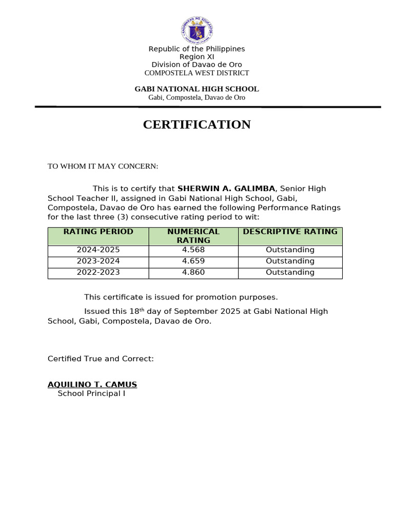 IPCRF Rating Periods | PDF